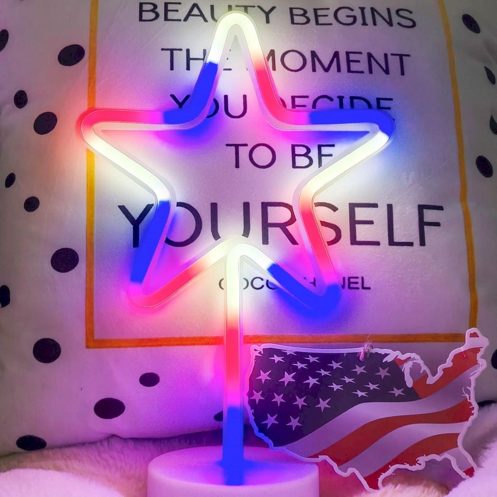 Decoration & Clearance Red White And Lights Outdoor/Indoor American ...