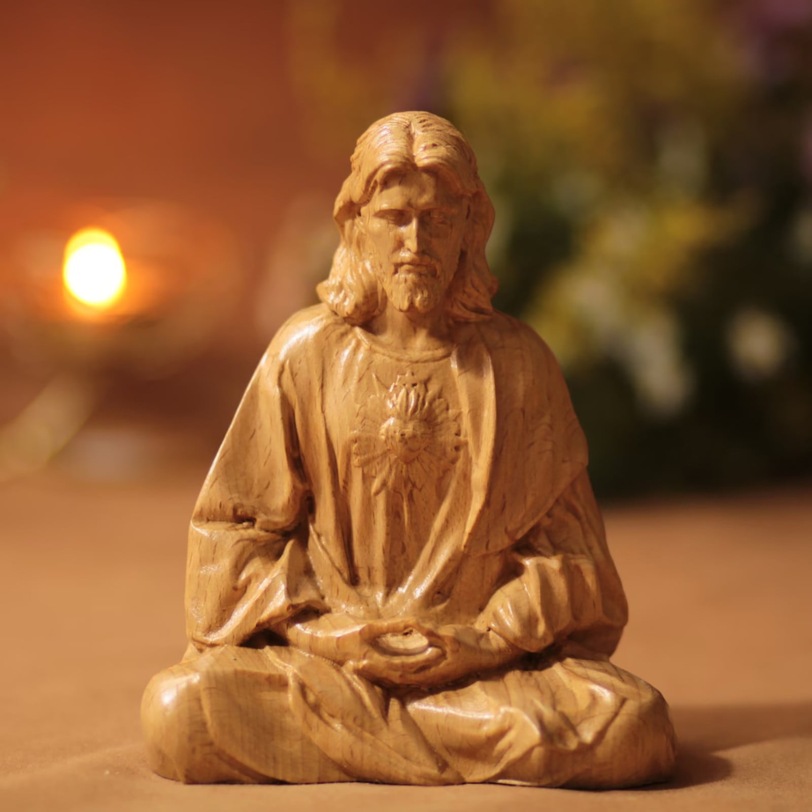 Decoration & Clearance Sacred Heart Of Christ Statue In Contemplation ...