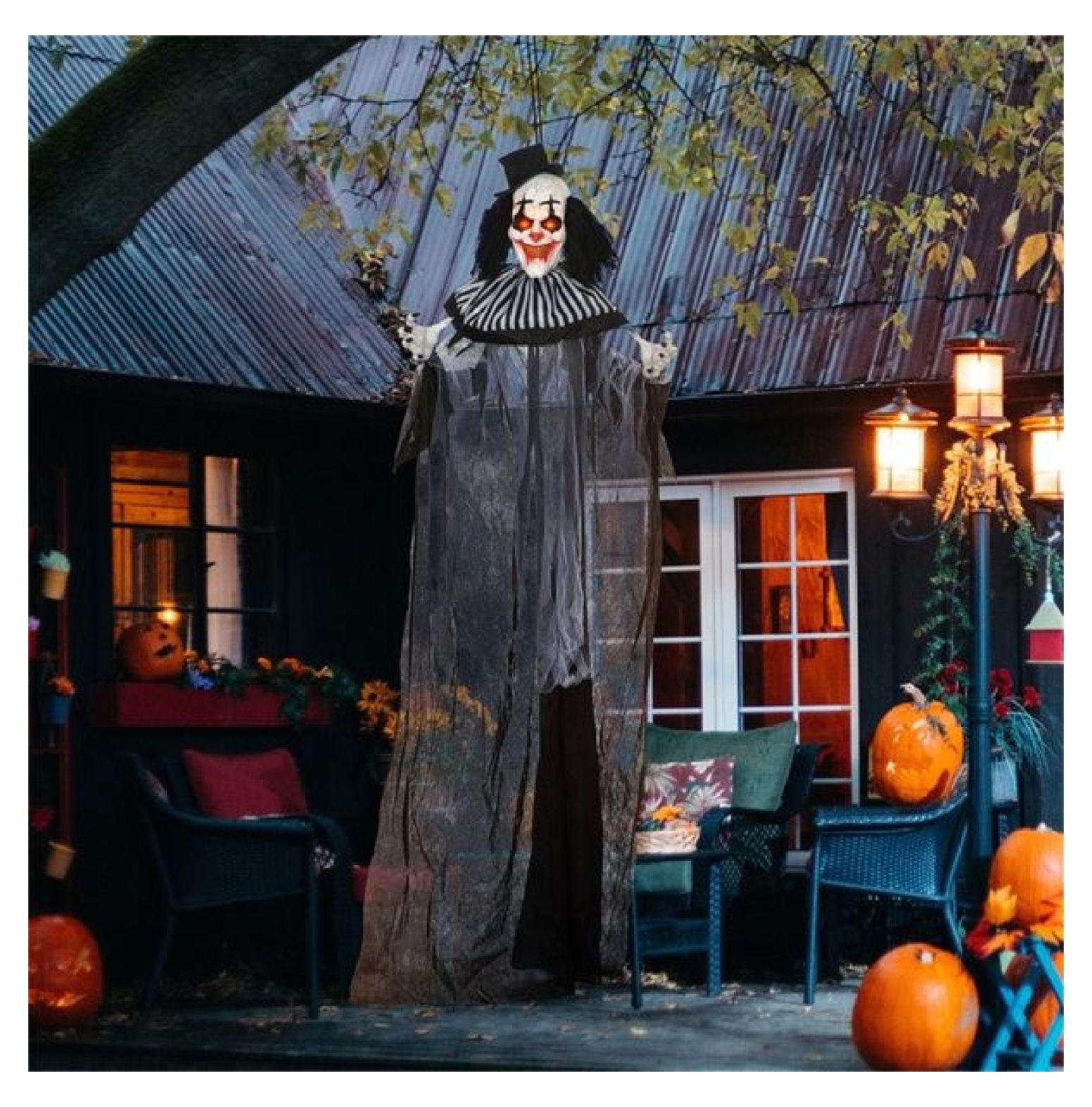 Decoration Clown - 6ft Animated Spooky Clown Prop - Glowing Eyes ...