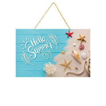 OUNONA Decorative Ocean Starfish Wooden Welcome Sign, Mediterranean ...