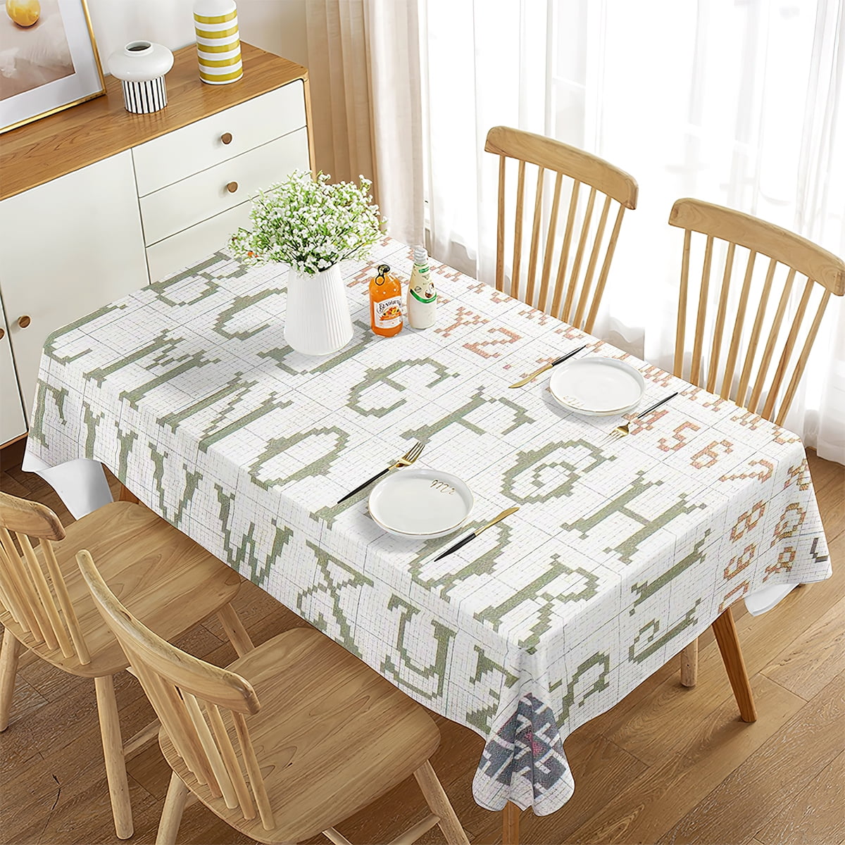 Decoration Home Table Room Living Kitchen for Rectangle Cover Table ...