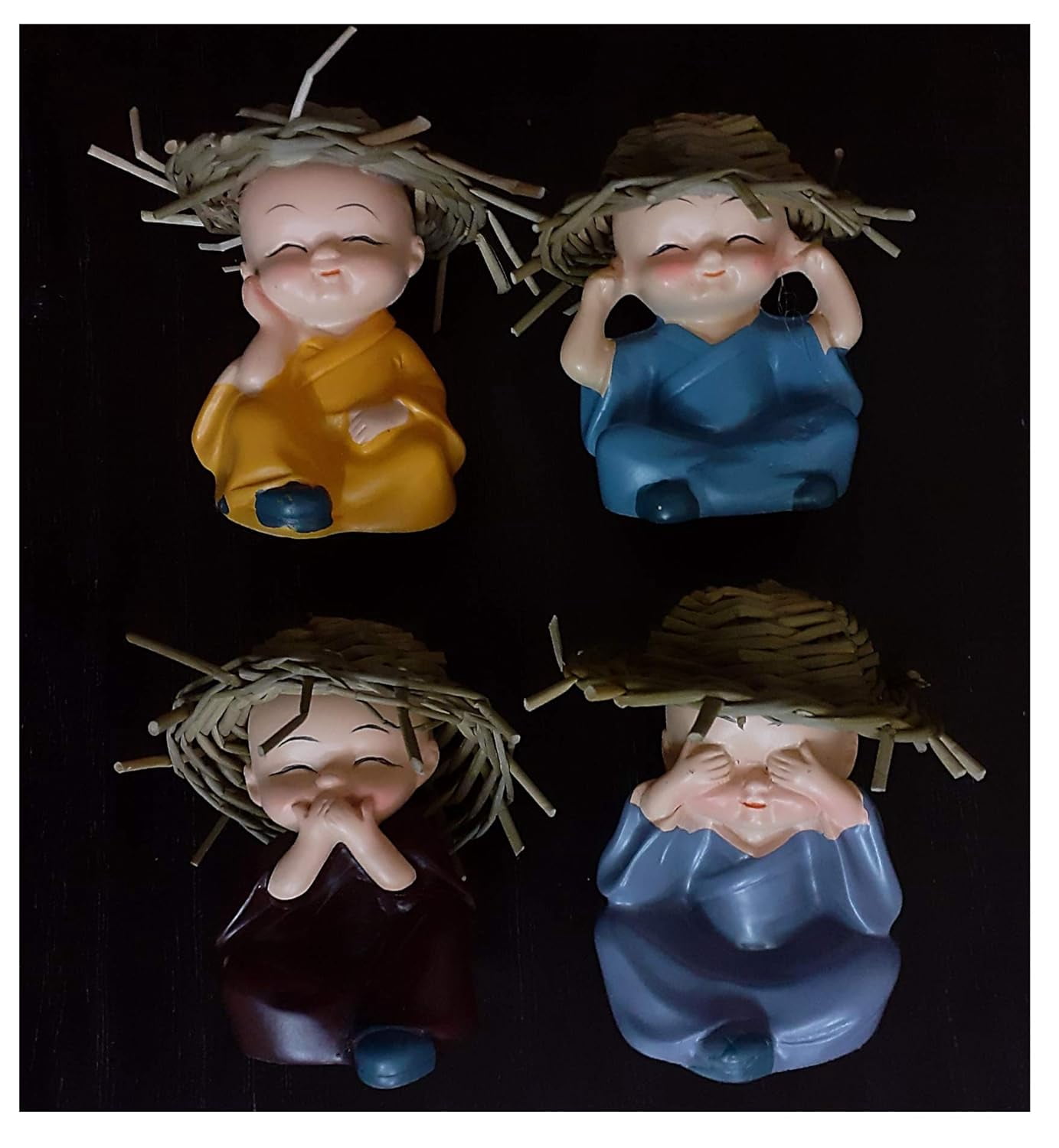 Decoration Homey Monks with Separate Hats Miniature Buddha Monk ...