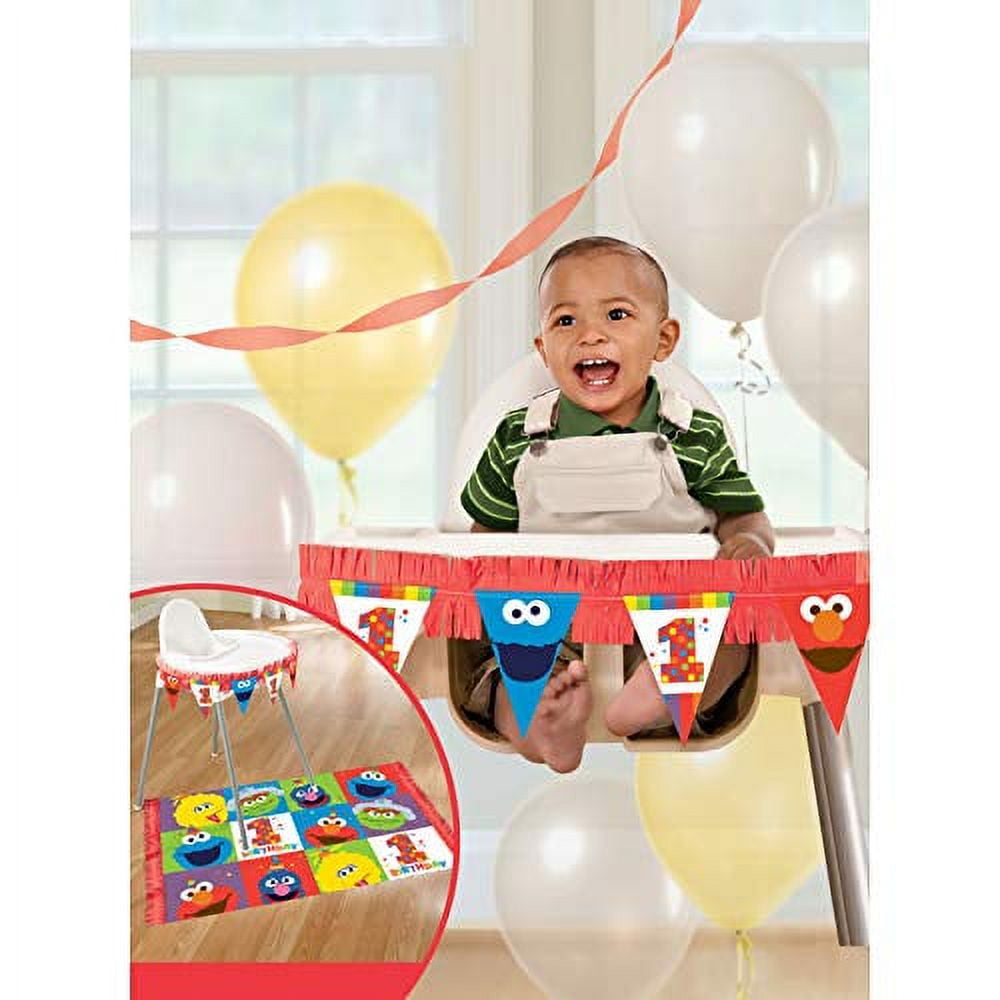 Elmo High Chair Decoration Kit for 1st Birthday - Sesame Street Baby ...