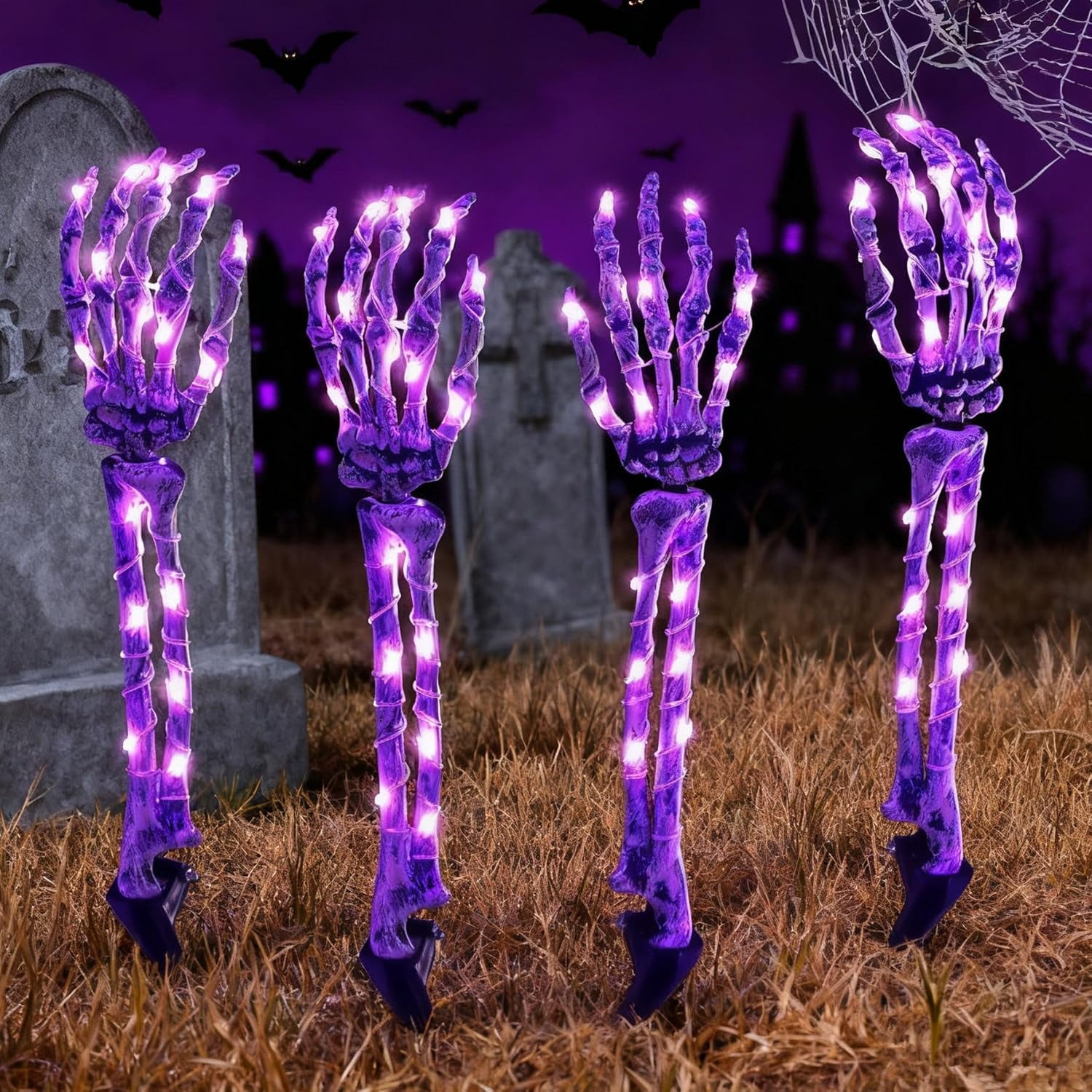 Decoration Outdoor Skeleton Light Arm Stake Decor Halloween Decorations ...