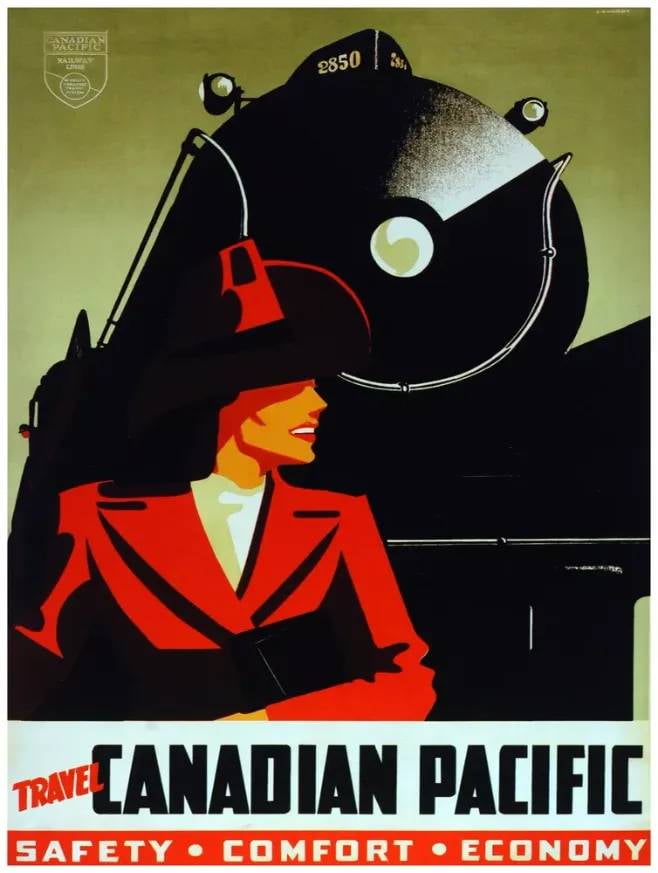 Decoration POSTER.Canadian Railroad.Home Shop Art.Room Interior design ...