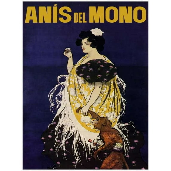 .Decoration Poster.Home Room art design print.Anis del Mono.Drinking ...