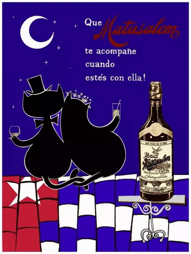 .Decoration Poster.Home Room design art.Cuban cats in love.Bar club ...