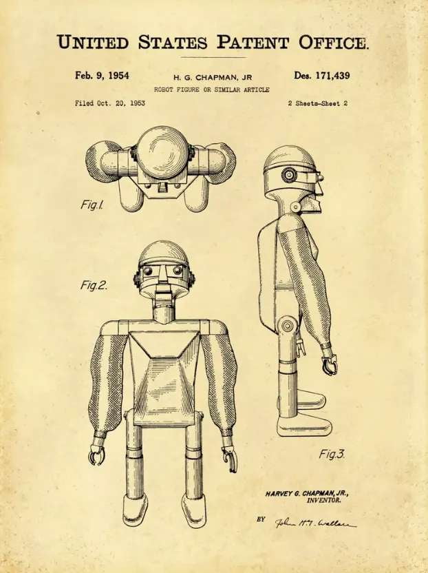 .Decoration Poster.Home Room design art print.Invention Patent of toy ...