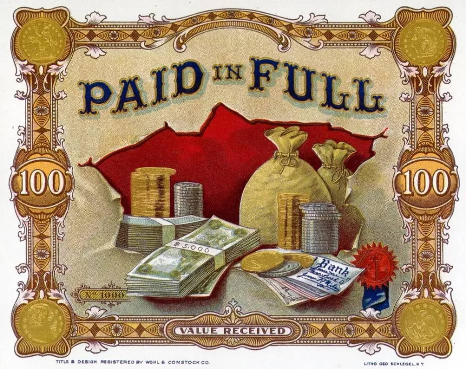 .Decoration Poster.Home Room wall art interior design.Paid in Full ...