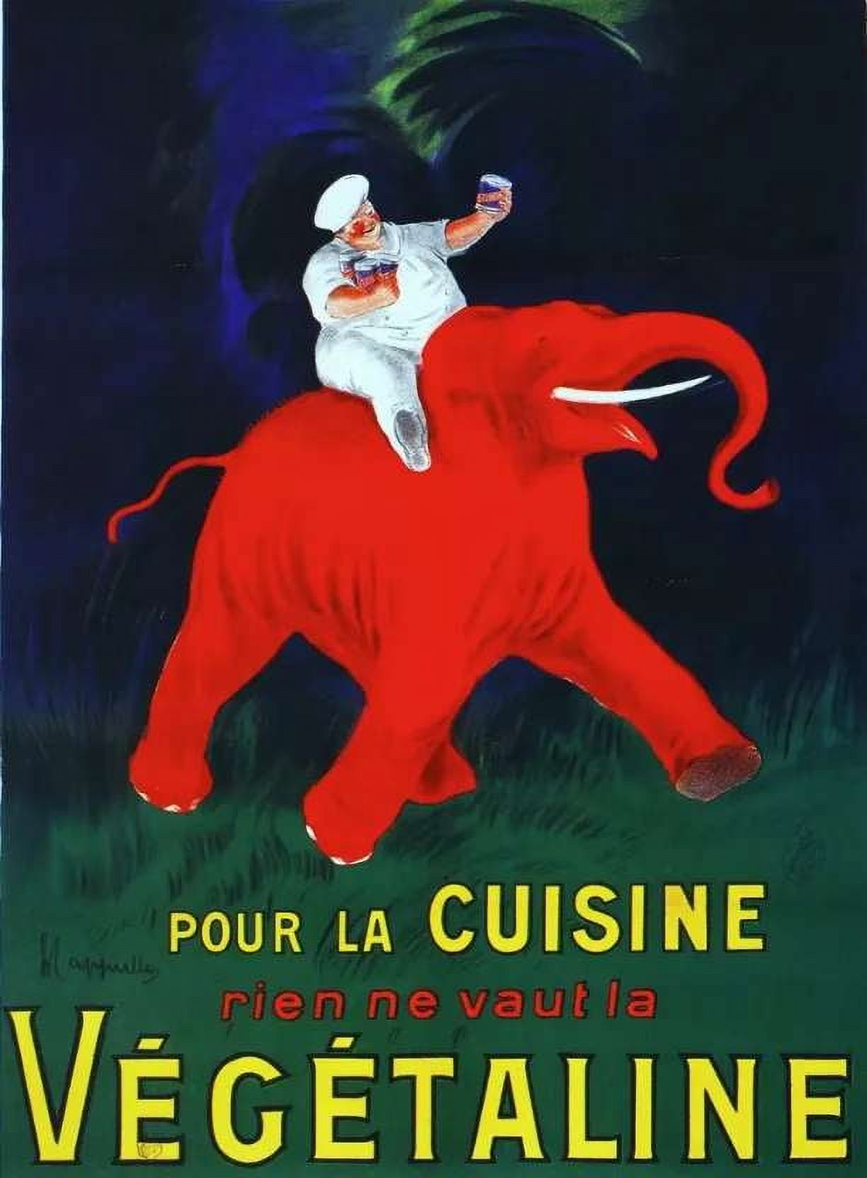 .Decoration Poster.Home Room wall design art.Chef on Red Elephant ...