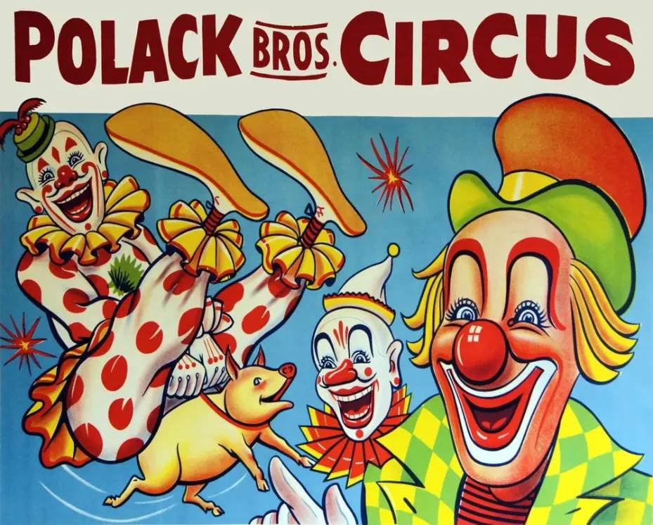 Decoration Poster.Home room.Interior design.Polack Circus.Children Clow ...