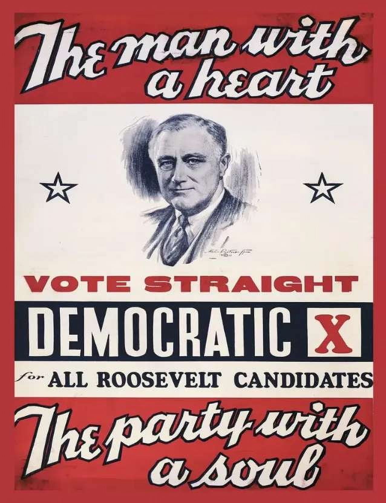 Decoration Poster.Home room art.Interior design.Roosevelt Democratic ...