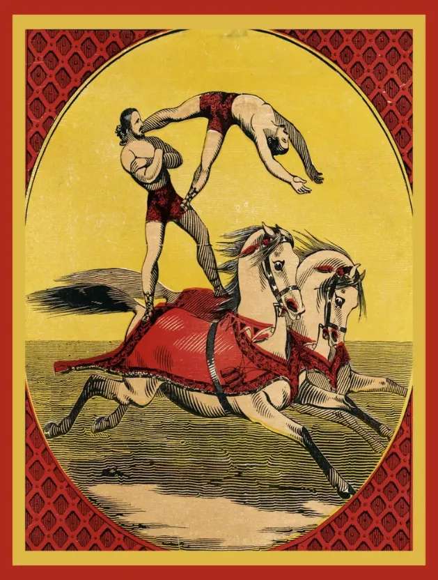 .Decoration Poster.Room Wall art.Home decor.Victorian Circus acrobats.Horses 11 x 17 Inch Poster ...