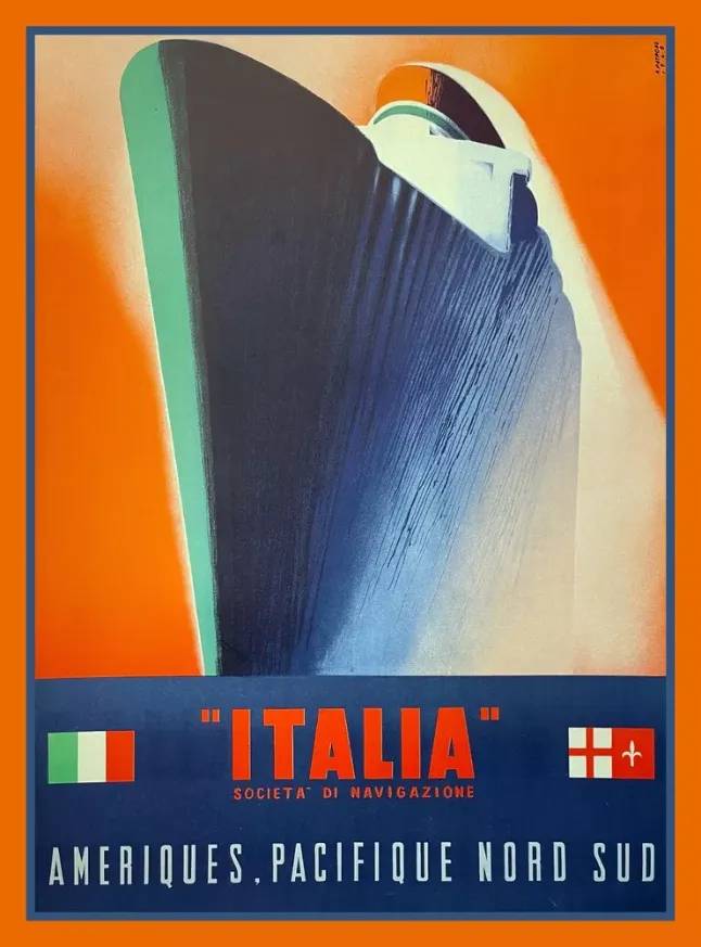 .Decoration Poster.Room interior.Vintage wall art.Italy cruise.Travel ...