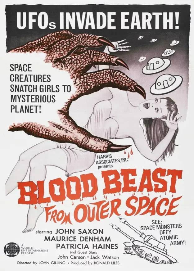 .Decoration Poster.Room wall design.Retro movie Blood Beast from Outer ...