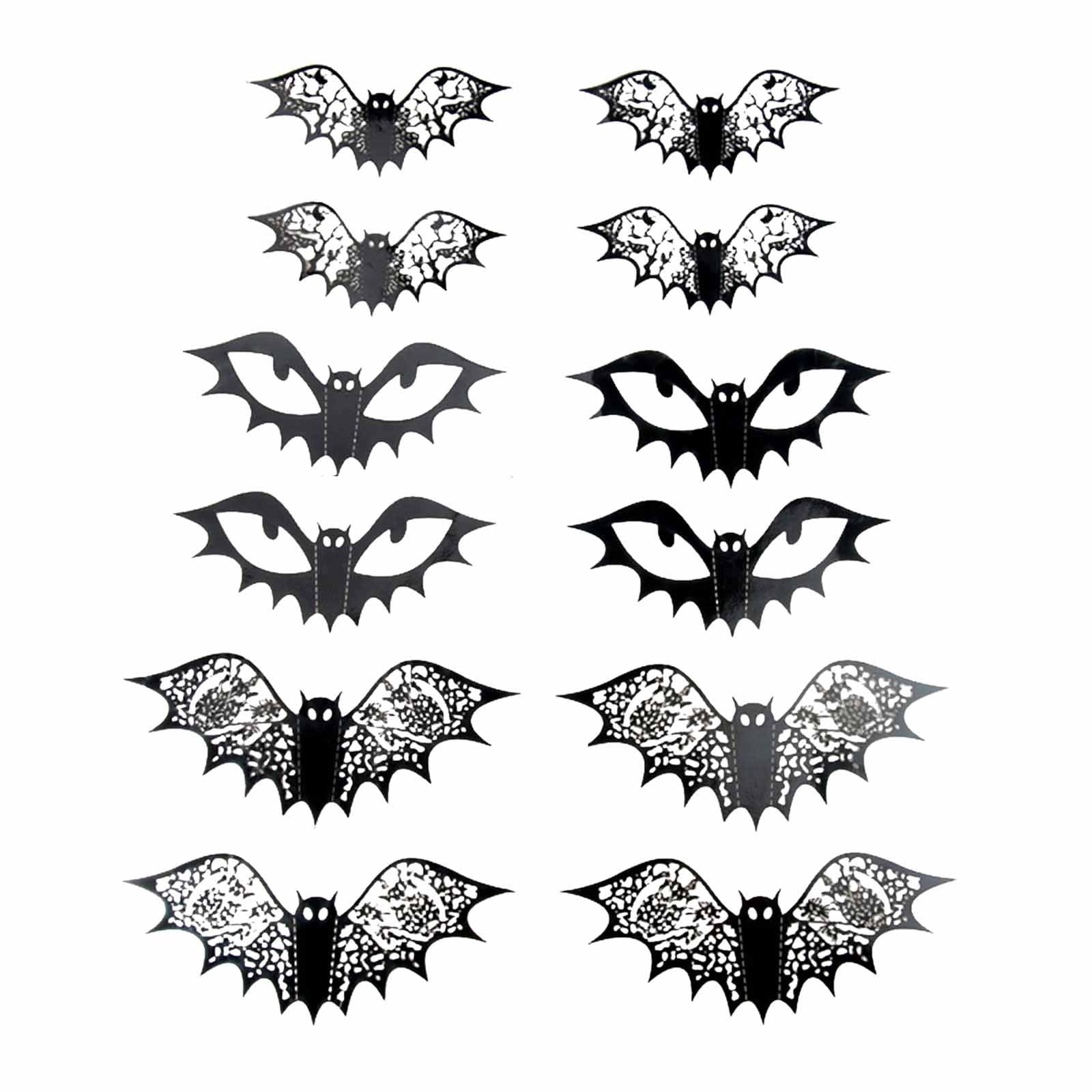 Decorations Bat DIY Window Decoration 12 Pieces Of 3D Realistic Scary ...