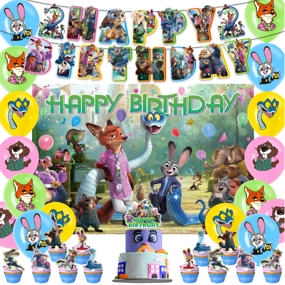Decorations For The "Zootopia 2" Themed Birthday Party. Nick Judy'S ...