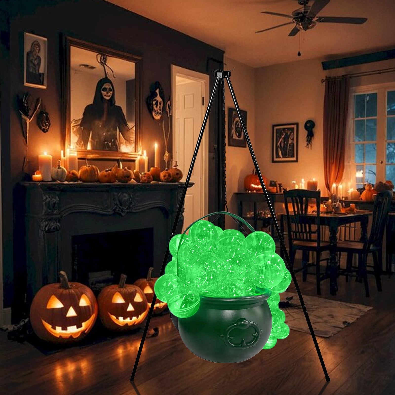Decorations Indoor-DIY Bubbling Witch Cauldron Set,Black Witches ...