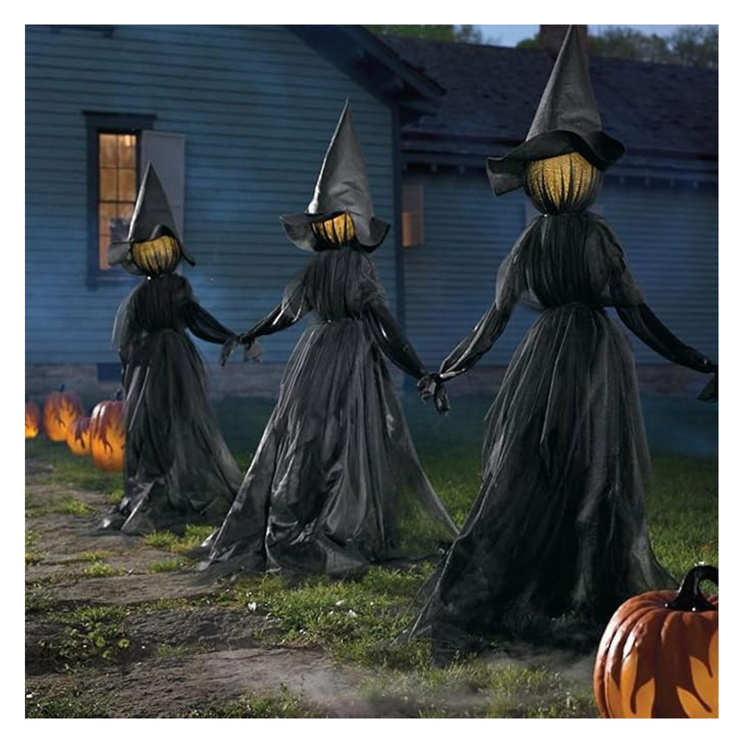 Decorations Outdoor - 3 Witches Holding Hands, Light up Witches Garden ...