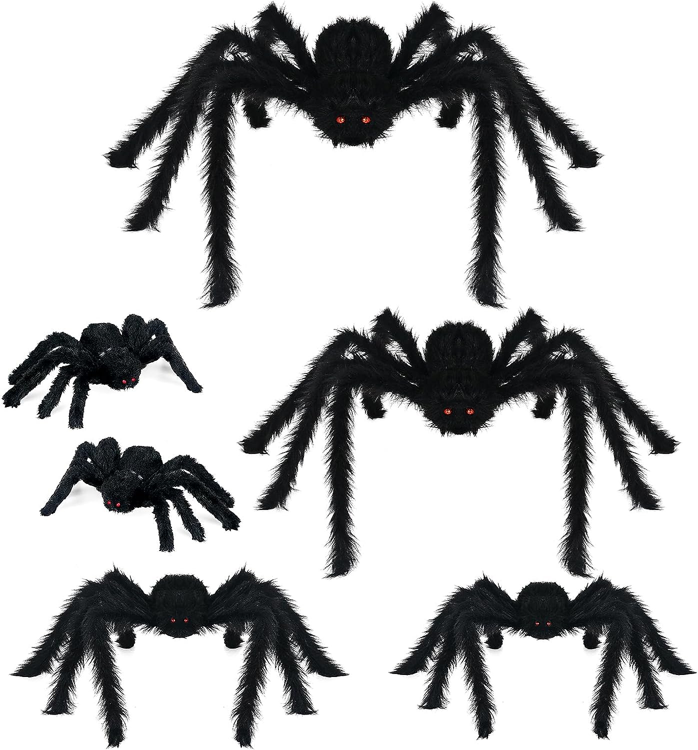 Decorations Outdoor, 6 Pack Giant Spider Party Decor Large Spiders ...