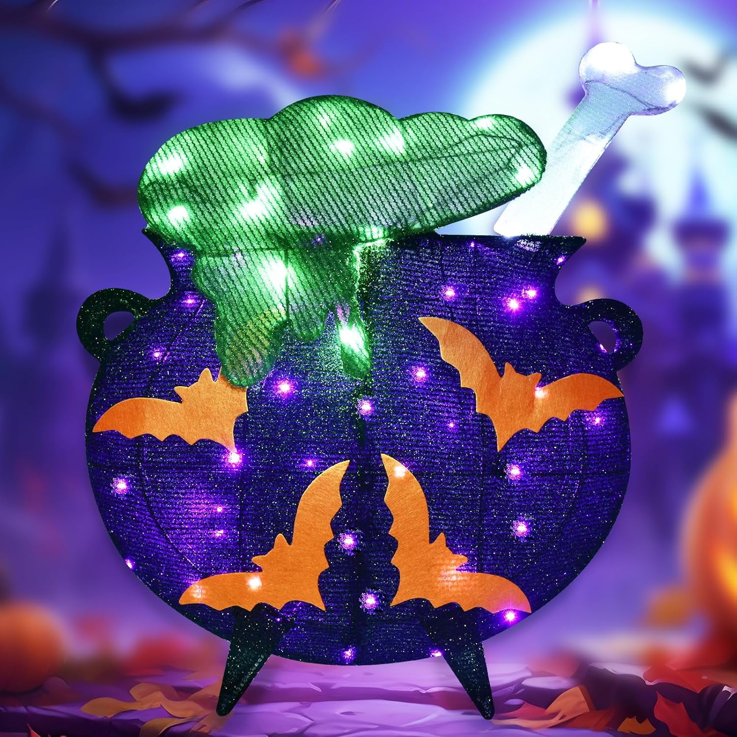 Decorations Outside Witches Cauldron - Outdoor Decor Lighted Cauldron 2 ...