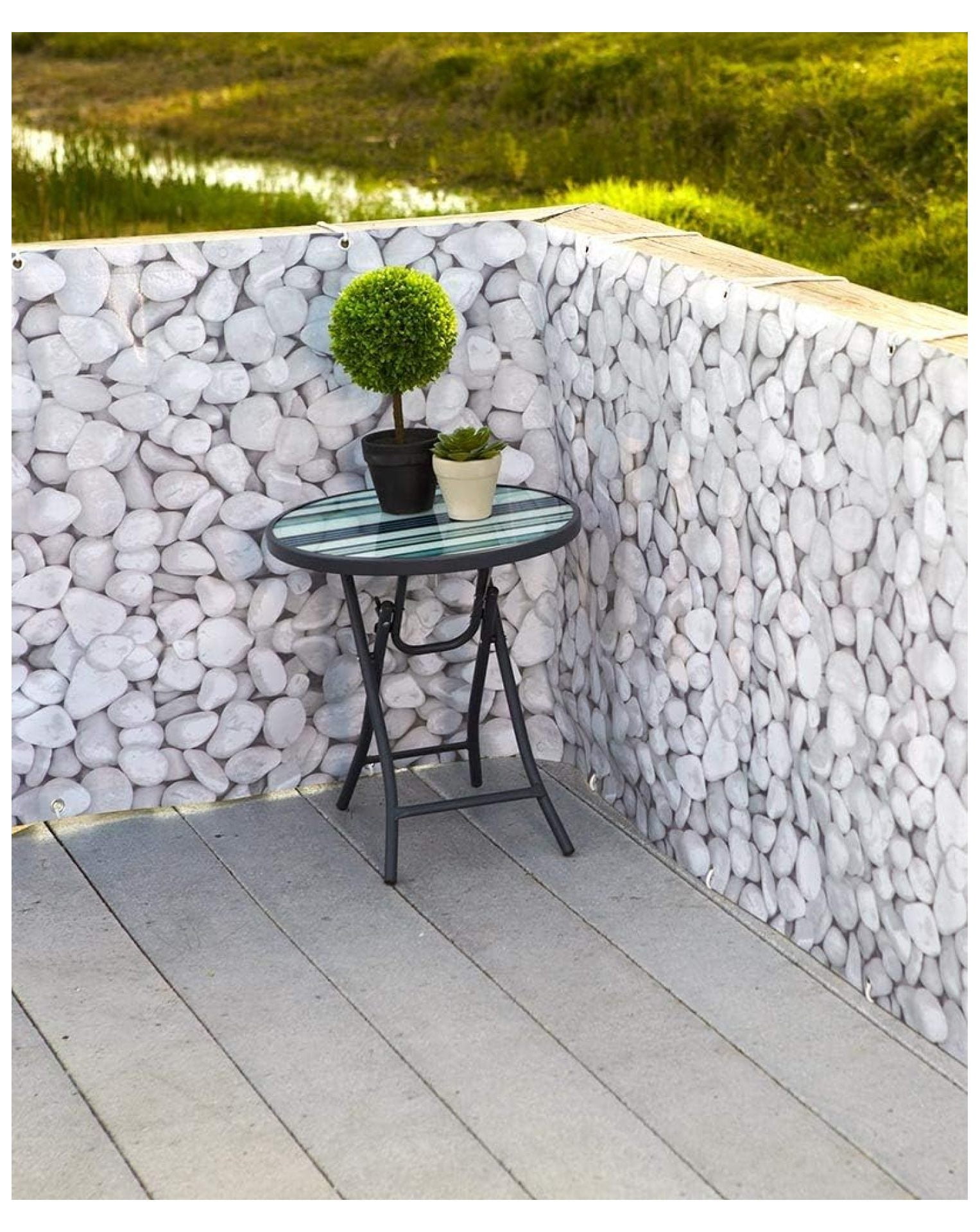 Decorative 15ft. Pebble Design Deck and Fence Privacy Screen Netting ...