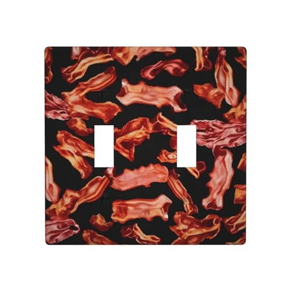 Decorative 2 Gang Wall Plate Bacon Pattern Light Switch Cover Double ...
