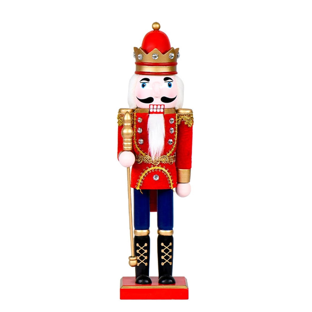 Decorative 36cm King Nutcrackers with Royal Scepter Wood Figurine ...