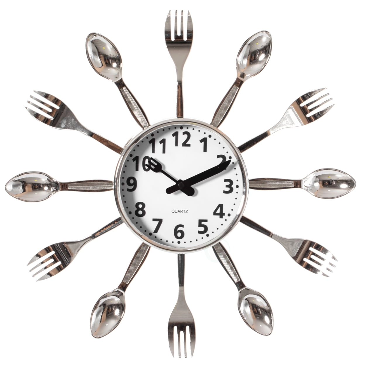 Decorative 3D Cutlery Utensil Spoon and Fork Wall Clock for Kitchen ...