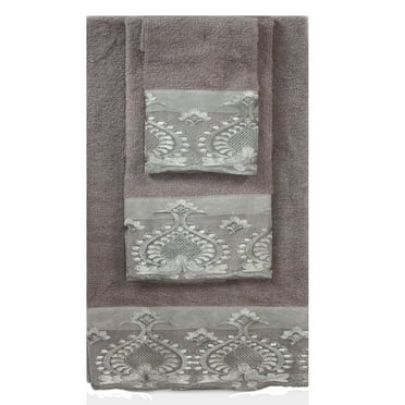 Decorative 3Pc Towel Set Rose Flower Lace - Walmart.com