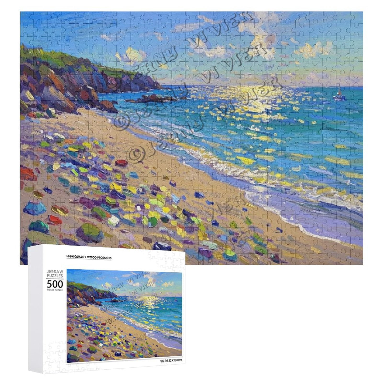 Decorative 500 Piece Wooden Jigsaw Puzzle for Adults – Golden Abstract ...