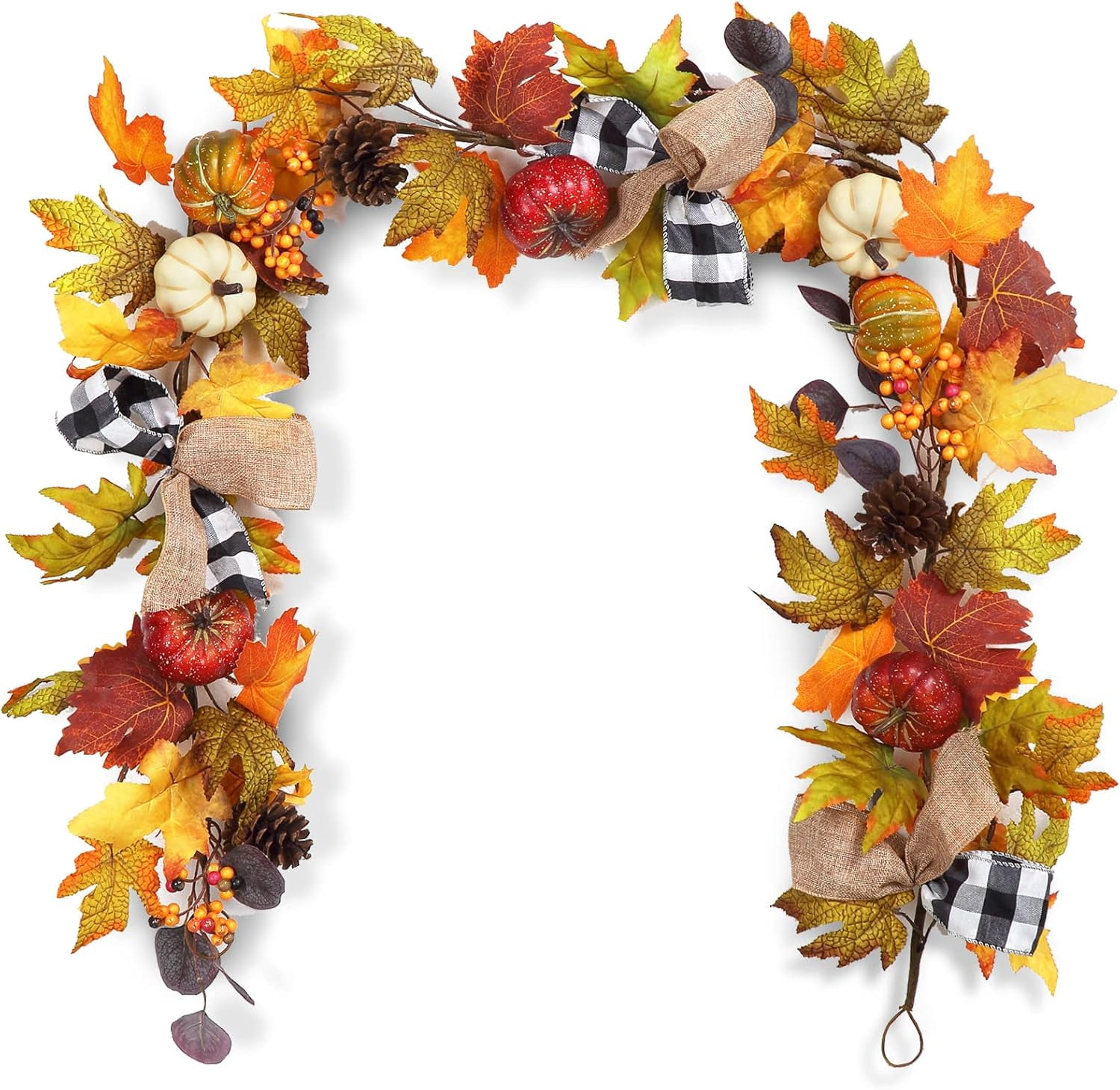 Decorative 6 Ft Thanksgiving Fall Garland Decor, Artificial Autumn ...