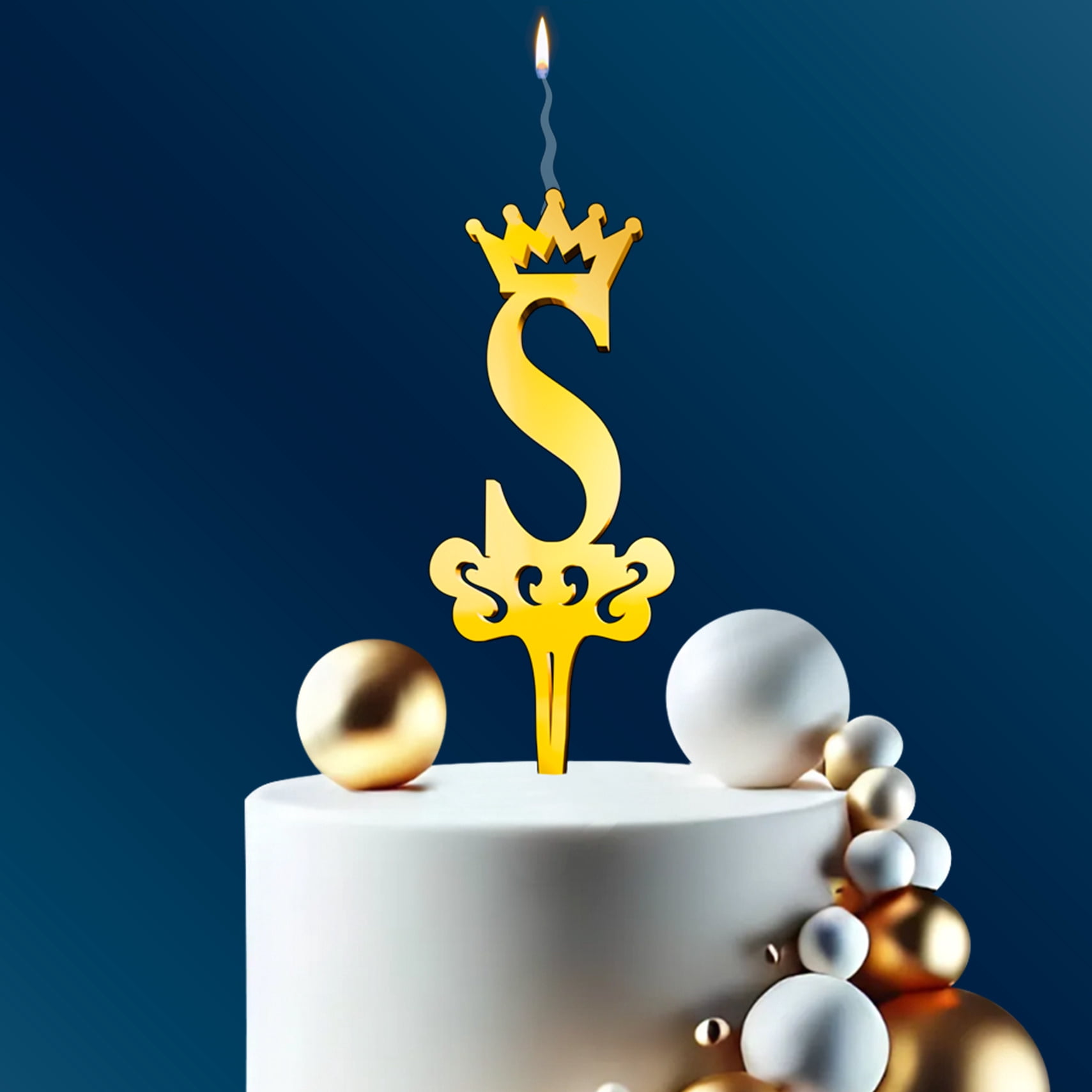 Decorative Acrylic Cake Topper Candle LETTER 'S' - Walmart.com