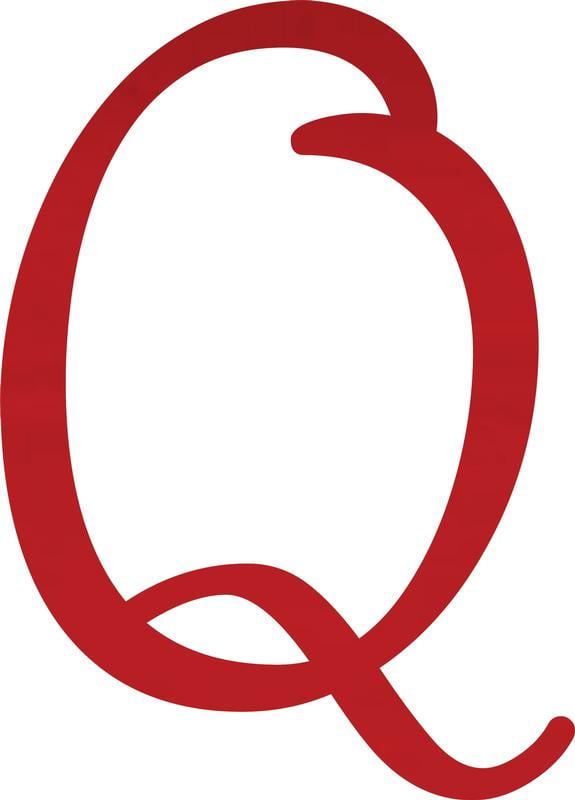 Decorative Acrylic Letter, Custom Blank Q Script, 10'' Tall Transparent ...