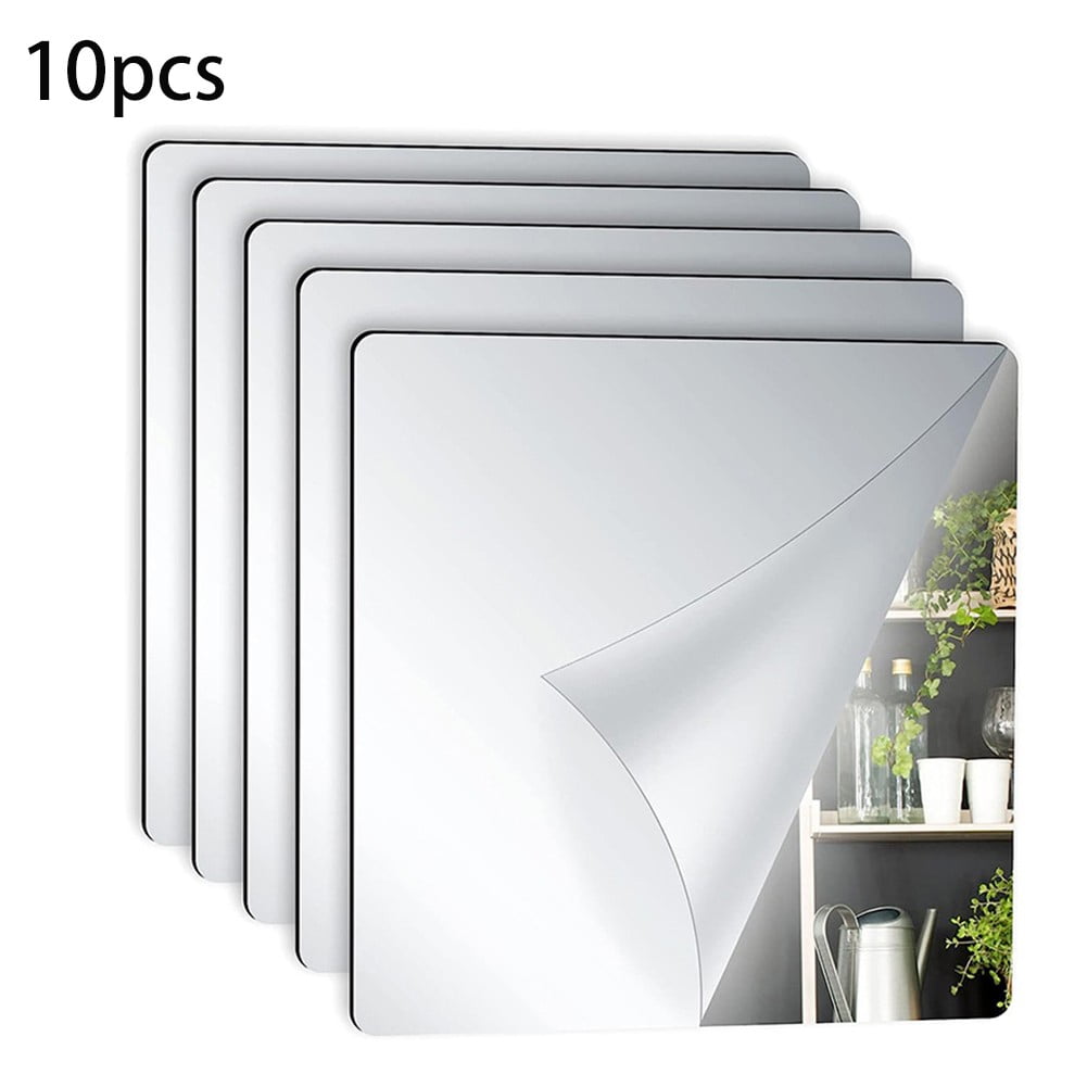 Decorative Acrylic Mirror Sheets 10 Pack of Flexible Tiles Perfect for ...