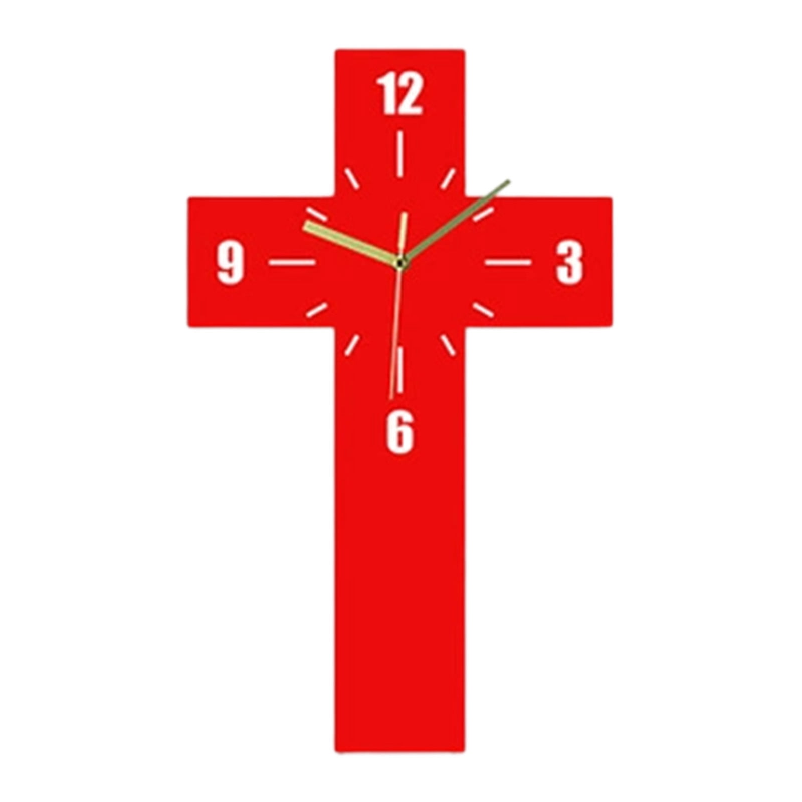 Decorative Acrylic Wall Clock with Crucifix Pattern, Silent Operation ...