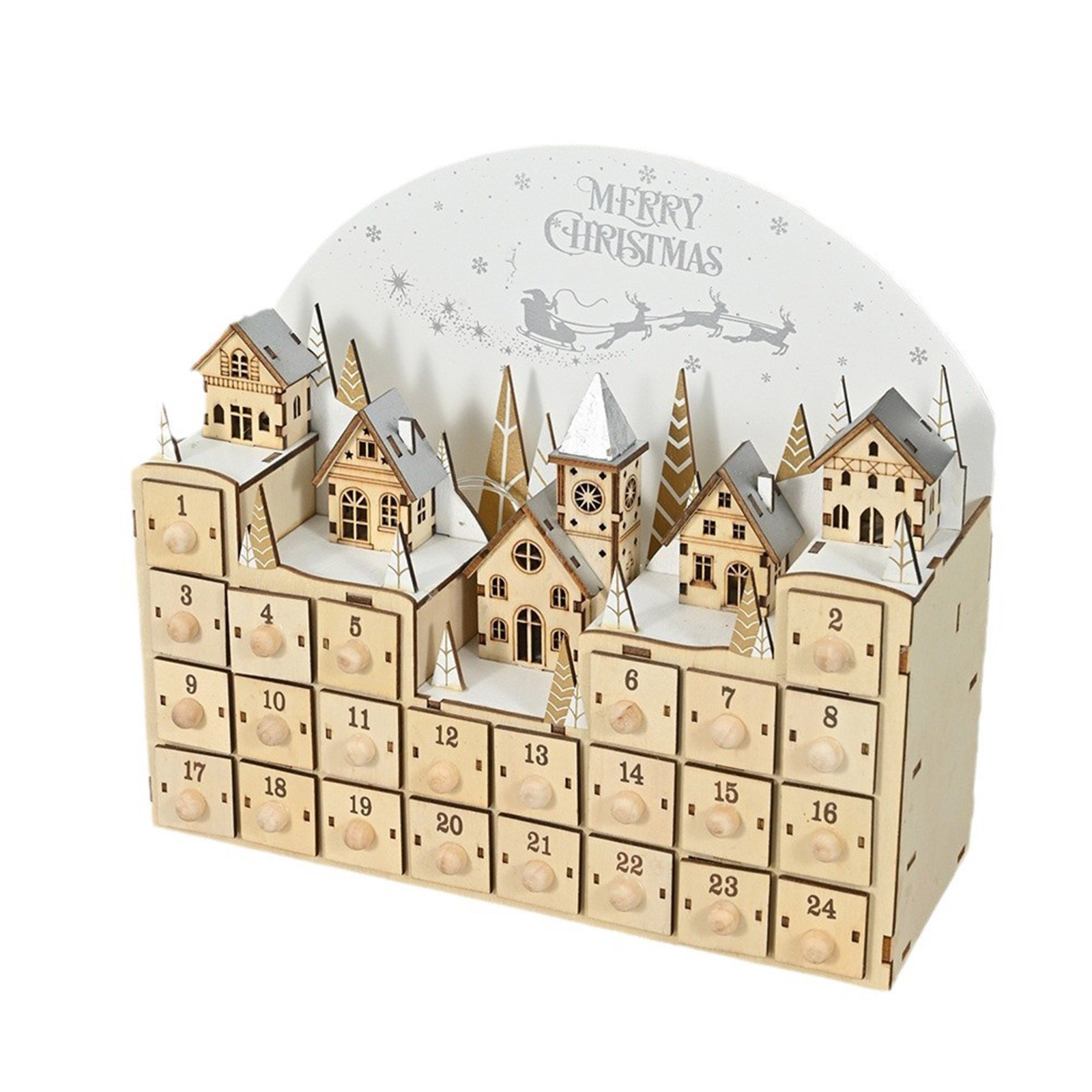 Decorative Advents Calendar Christmas Countdowns Calendar with LED ...
