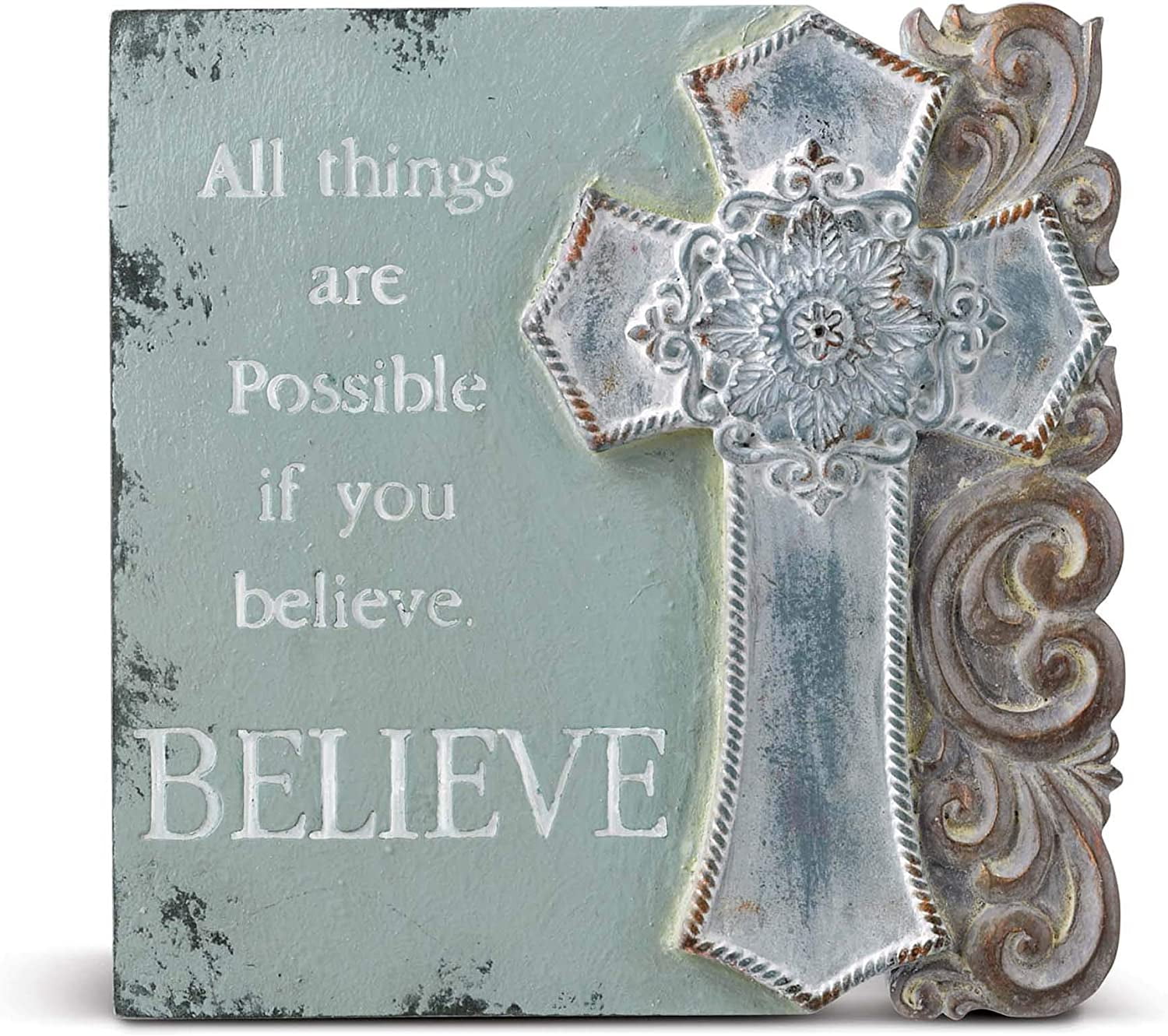 Decorative "All Things Are Possible If You Believe" Wall Art Sign ...