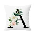 Decorative Alphabet Letter Floral Square Throw Pillow Covers Sofa Couch ...