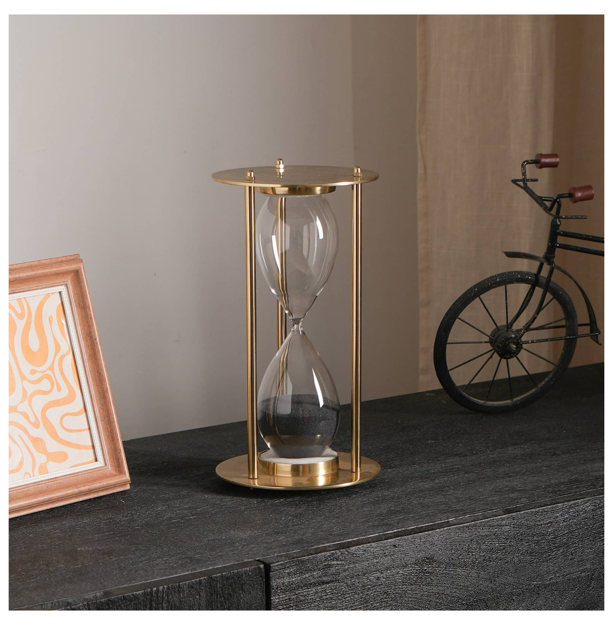 Decorative Aluminium Frame Sand Timer--6.25X6.25X11" Gold + Aluminum ...