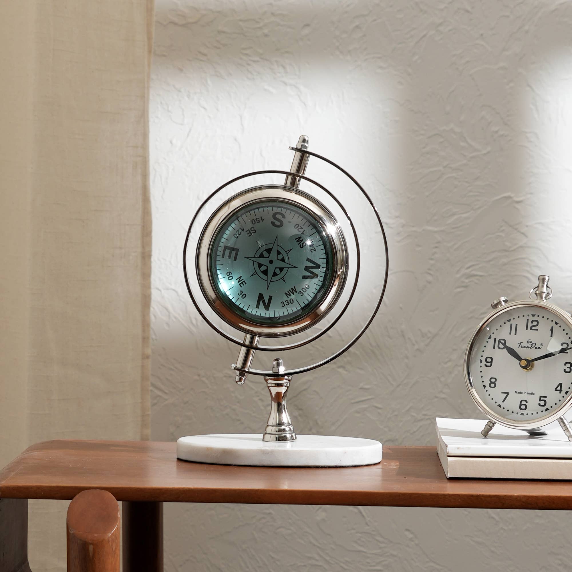 Decorative Dual Side Table Clock-Compass-Desk Clock - Walmart.com