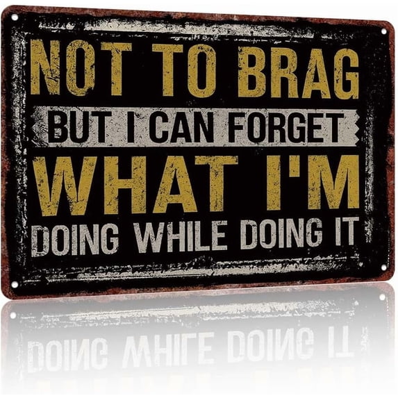 Decorative Aluminum Wall Sign “Not To Brag But I Can Forget What I’m ...