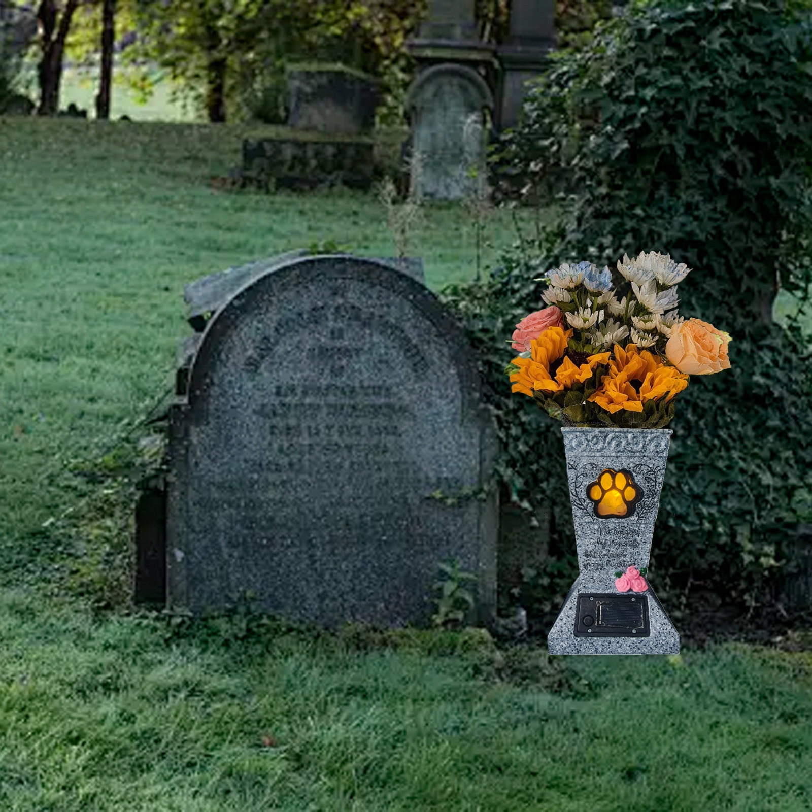 Decorative Angel Vase for Human or Pet Memorial | Graveyard Monument ...