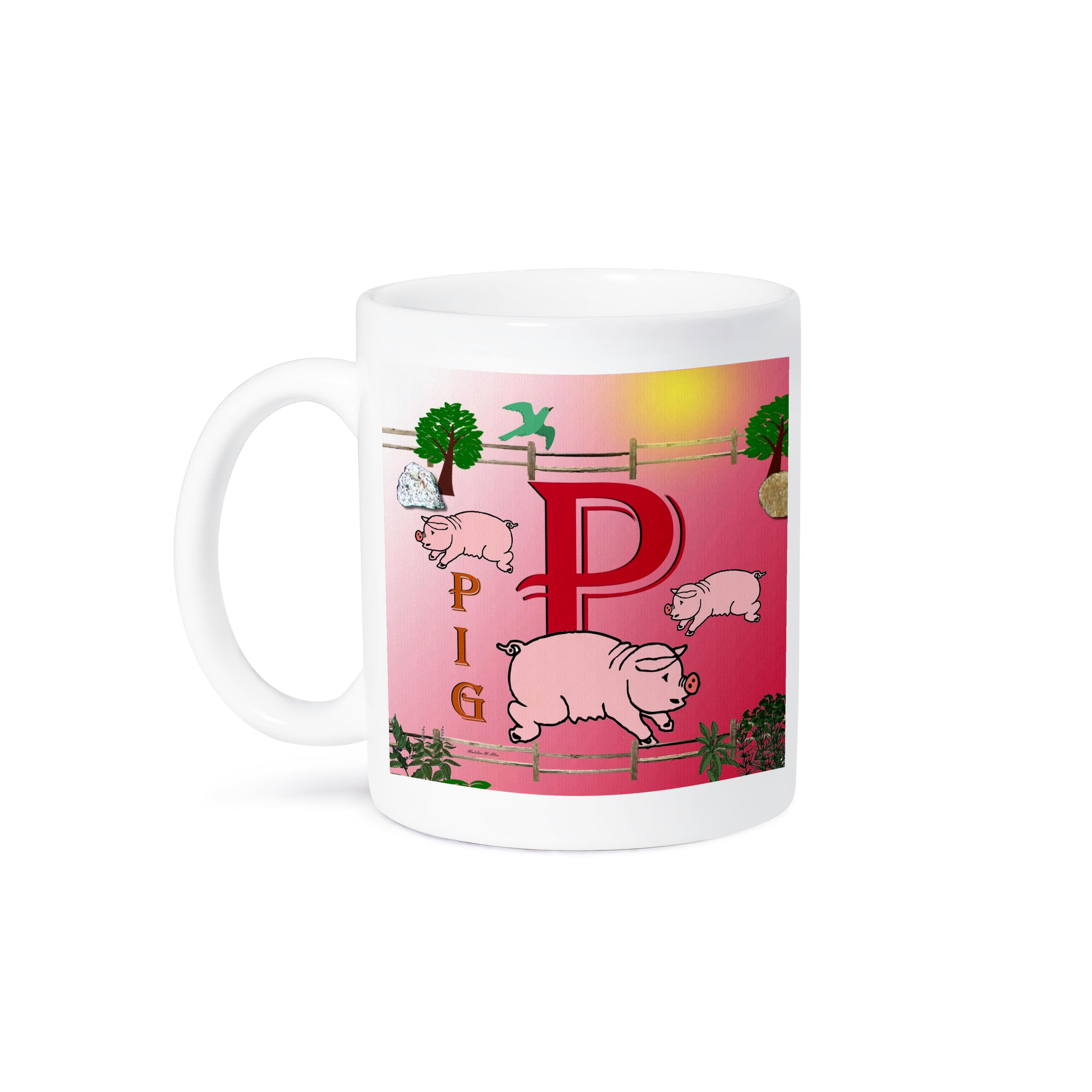 3dRose, Decorative Animal Alphabet Art for children - P is for Pigs ...