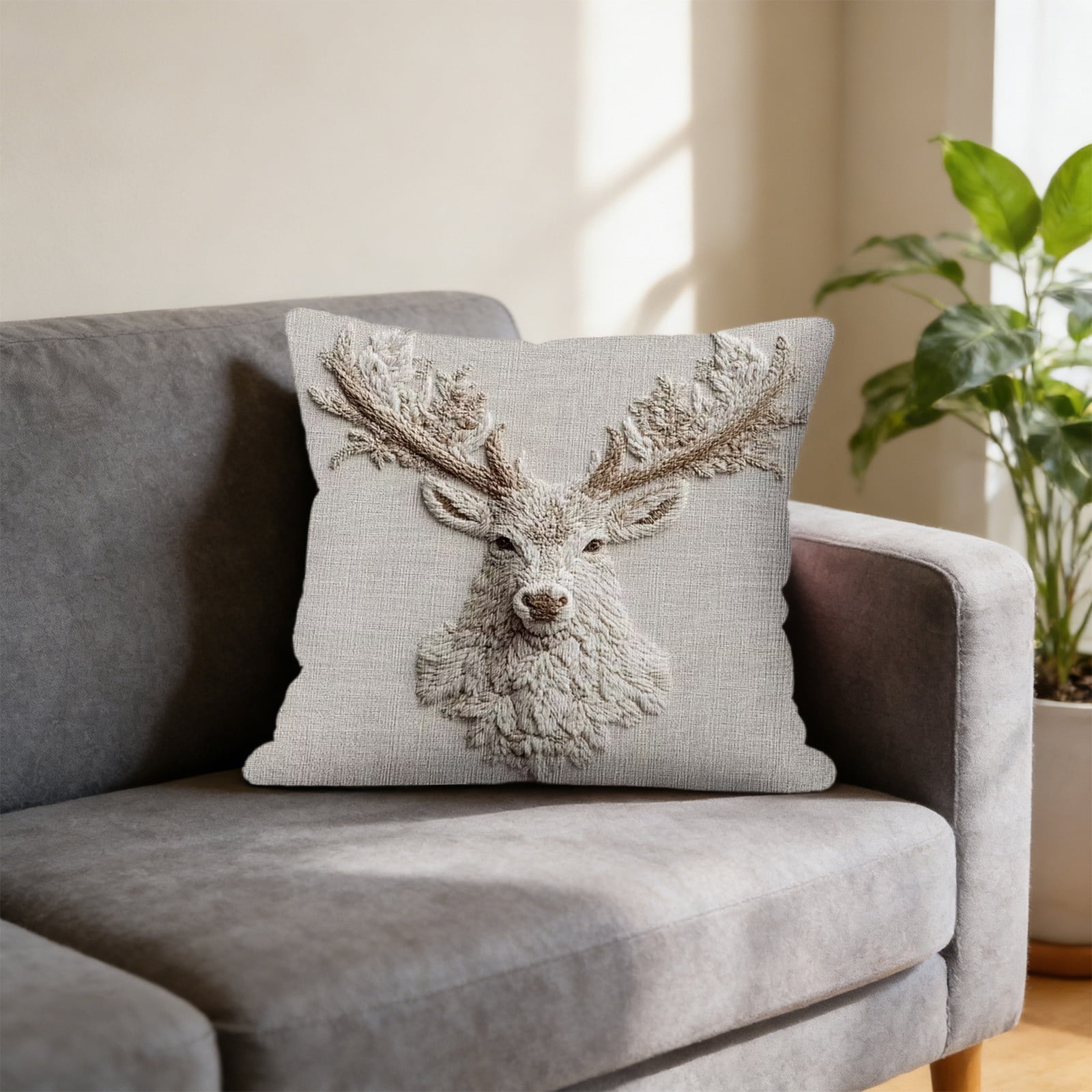 Decorative Animal Print Pillow Covers - Vibrant Faux Embroidery ...