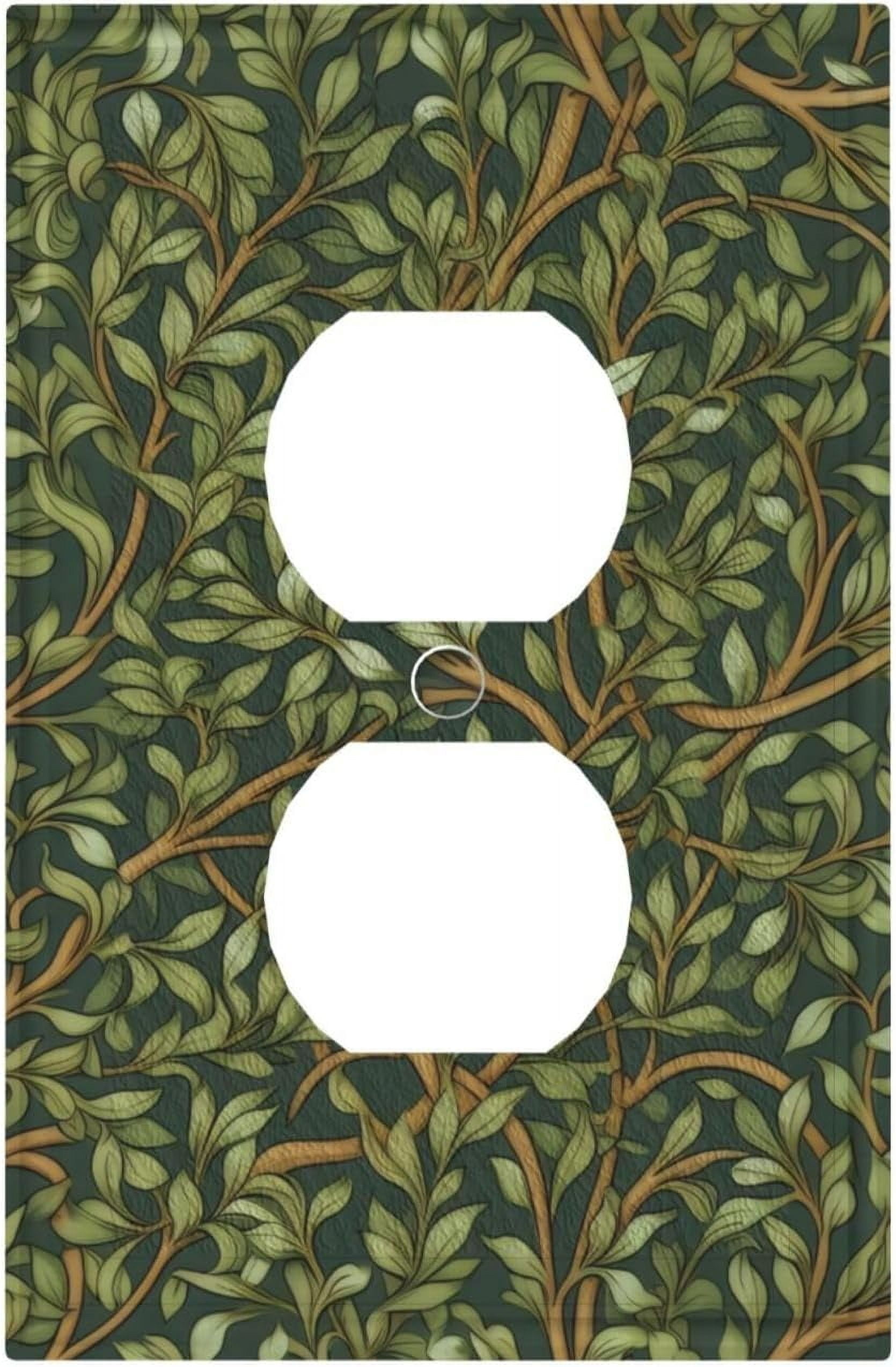 Decorative Art Light Switch Covers Morris Leaves 2 Gang Dual Rocker ...