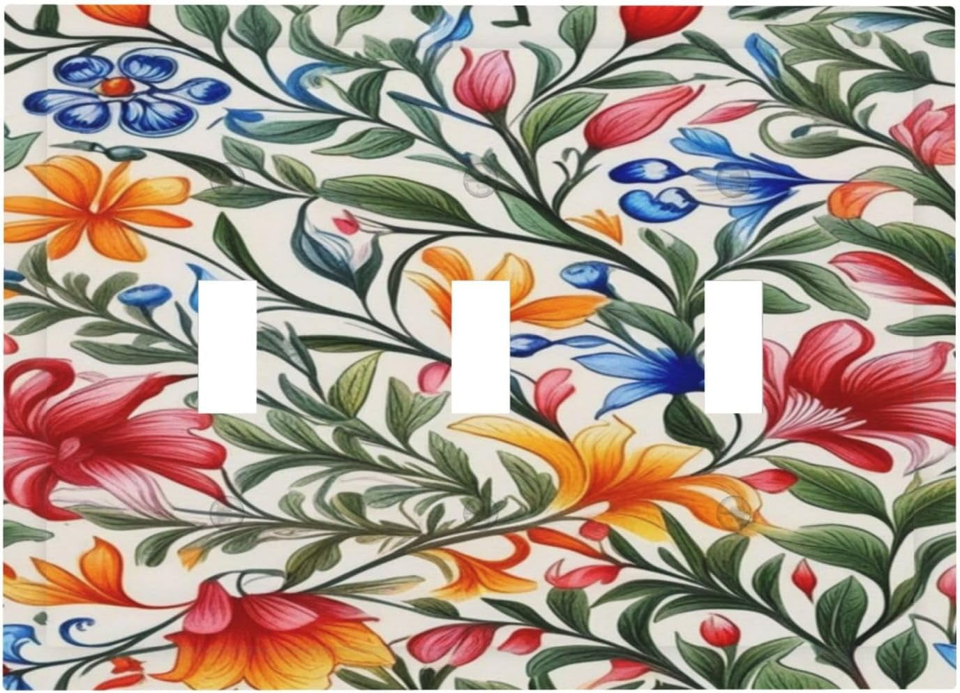 Decorative Art Light Switch Covers Morris Leaves 2 Gang Dual Rocker ...