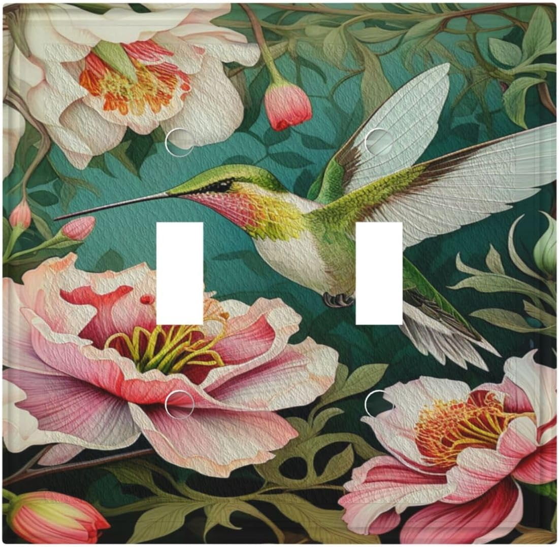 Decorative Art Light Switch Covers Morris Leaves 2 Gang Dual Rocker ...