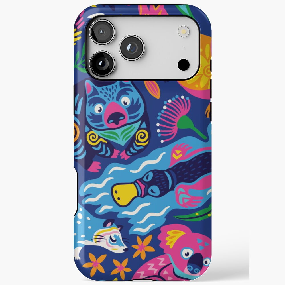 Decorative Australian Animals Pattern iPhone Case 17 16 15 14 13 12 11 ...