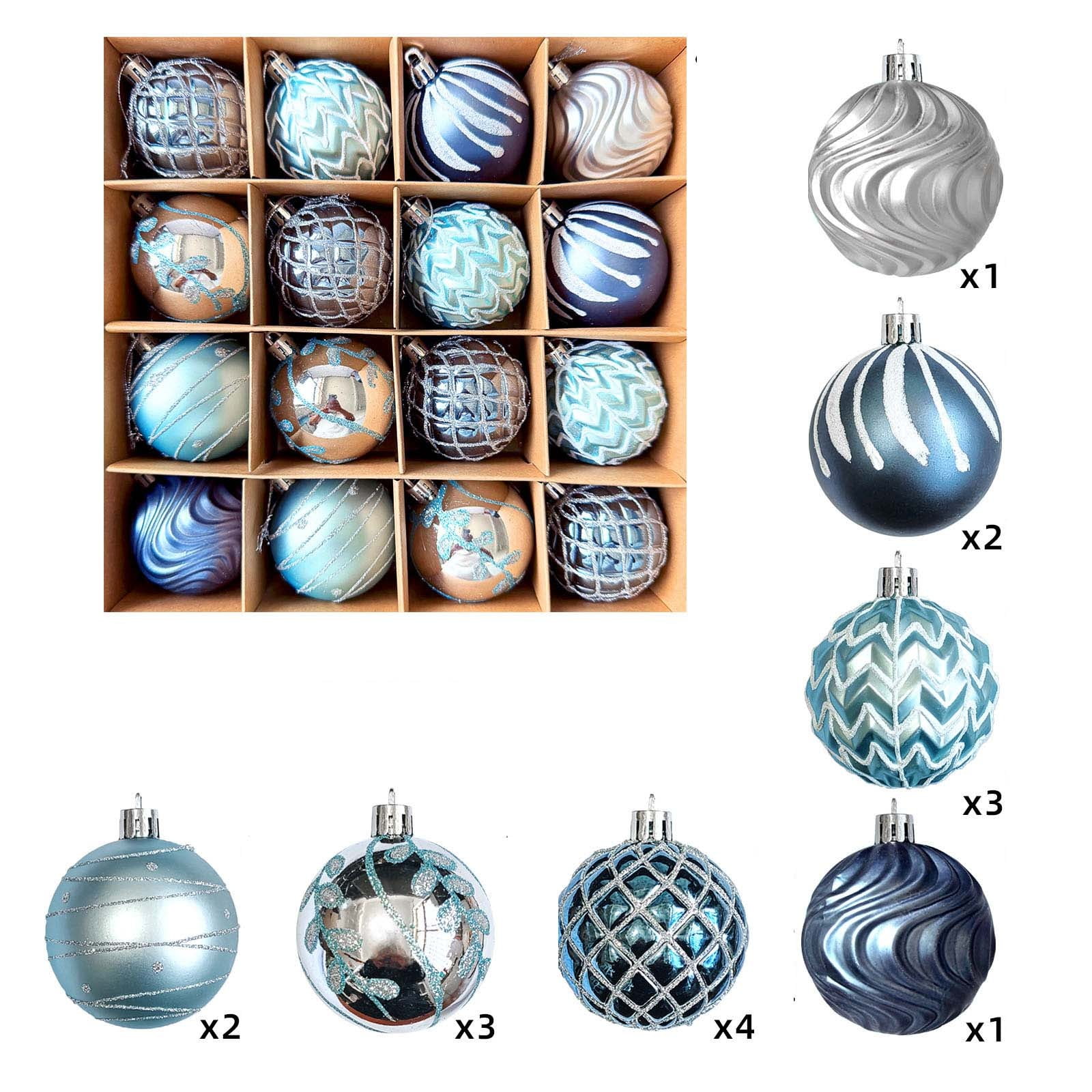 Decorative Ball Electroplated Plastic Christmas Pendants Set with Hand ...